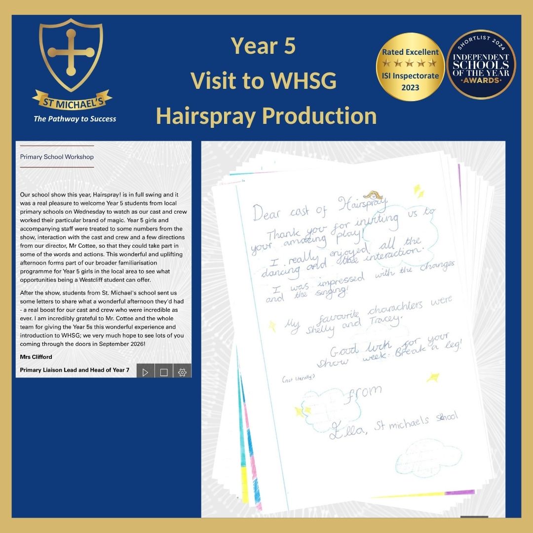 Our Year 5 girls had a wonderful time at WHSG’s production of Hairspray ...